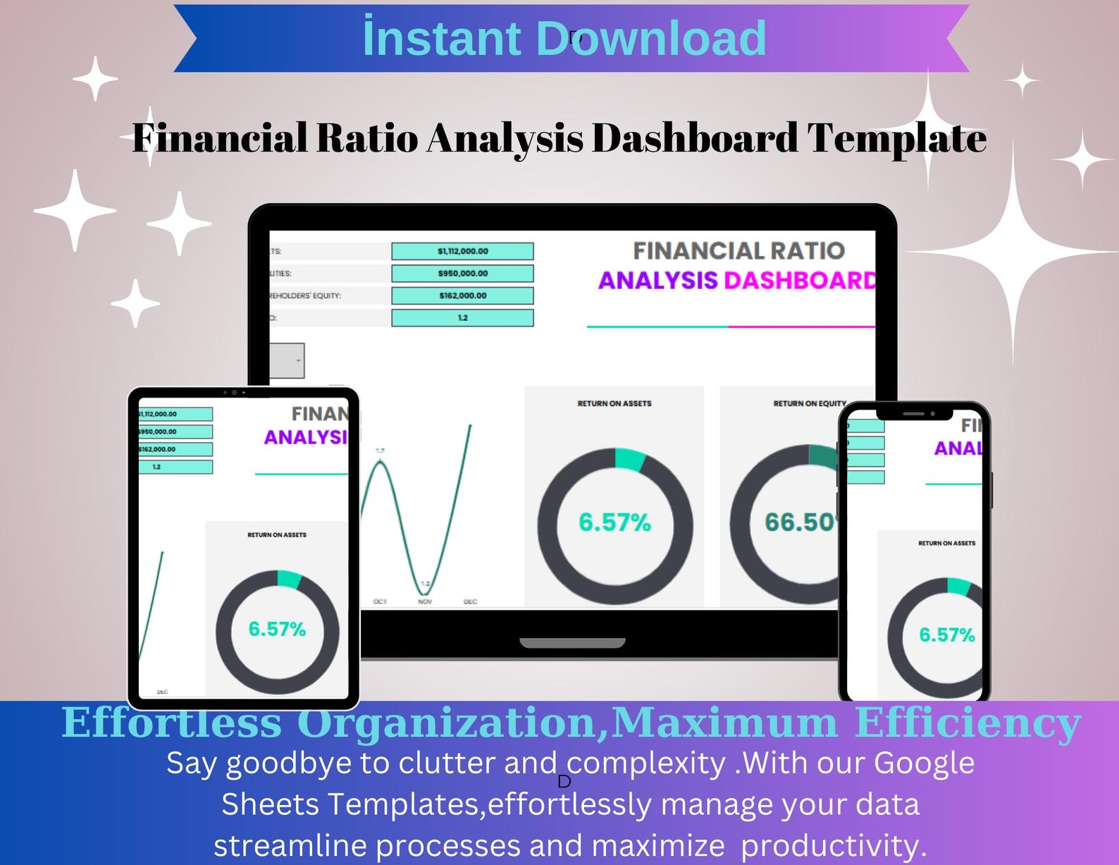 Financial Ratio Analysis Dashboard Template, Editable Google Sheets ...