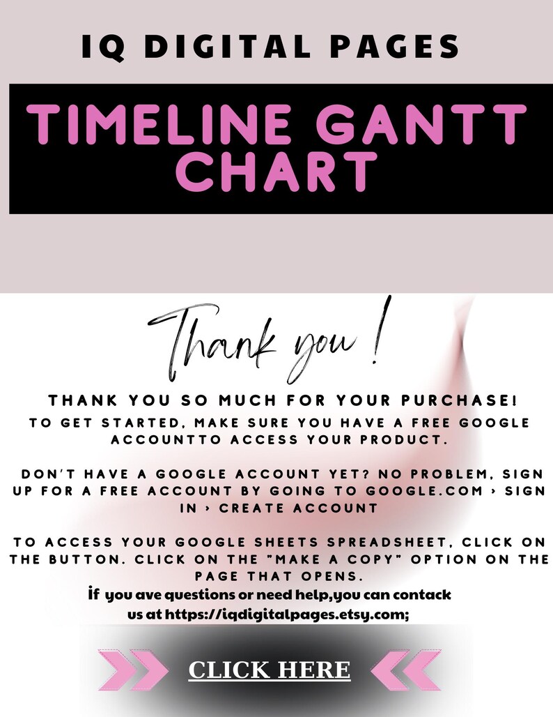 Timeline Gantt Chart Template Project Planning & Scheduling Tool - Etsy