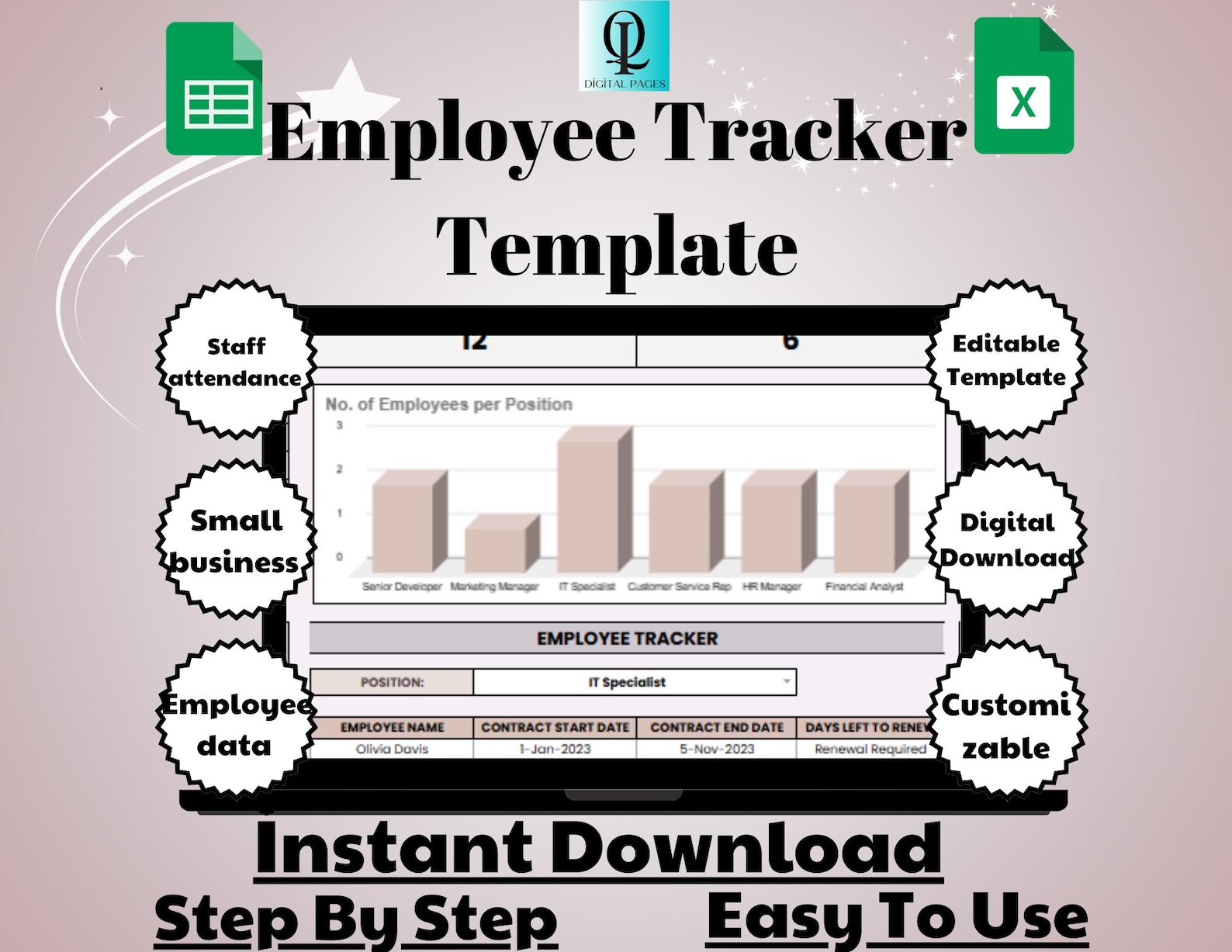 Employee Tracker Template: Editable Google Sheets (digital Download) - Etsy