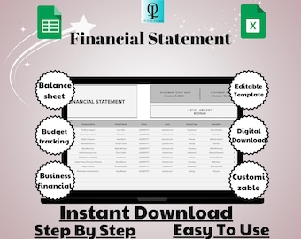 Personal Financial Statement Template - Etsy