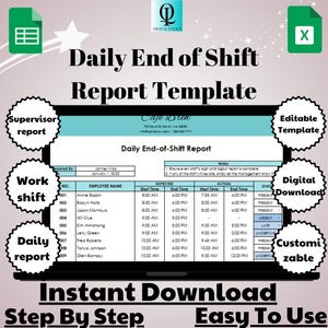 Daily End of Shift Report Template: Editable Google Sheets (digital ...
