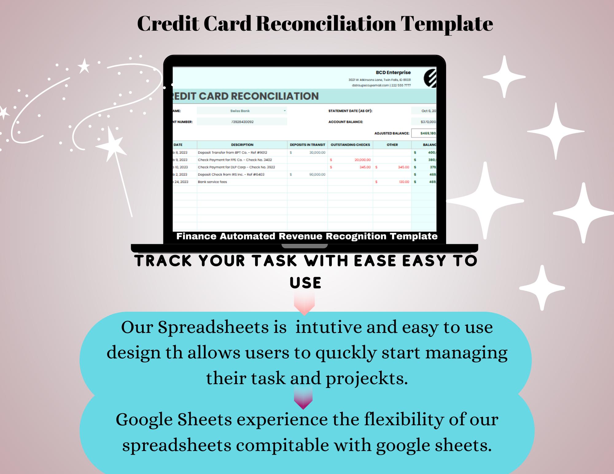 Credit Card Reconciliation Template, Editable Google Sheets, Digital ...