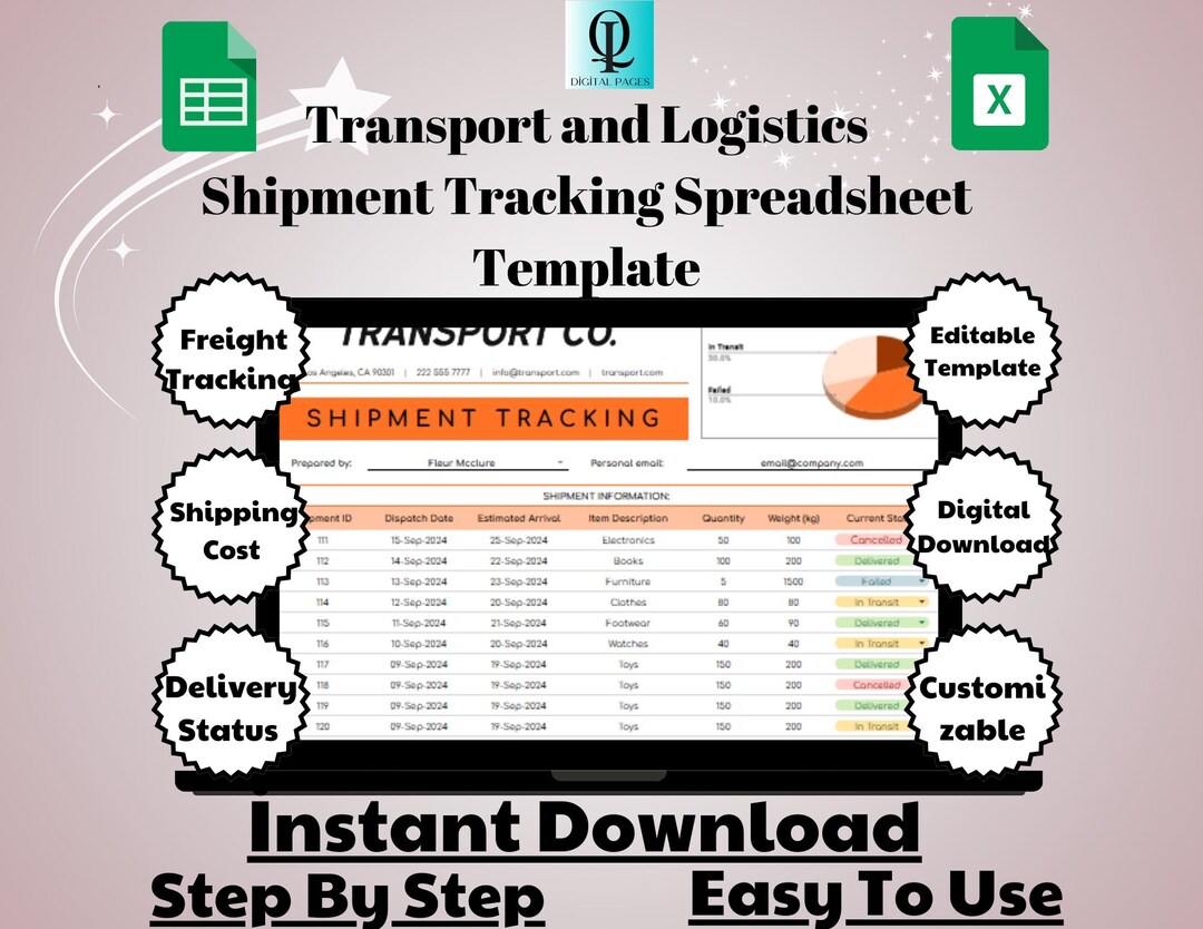 Transport and Logistics Shipment Tracking Spreadsheet Template ...
