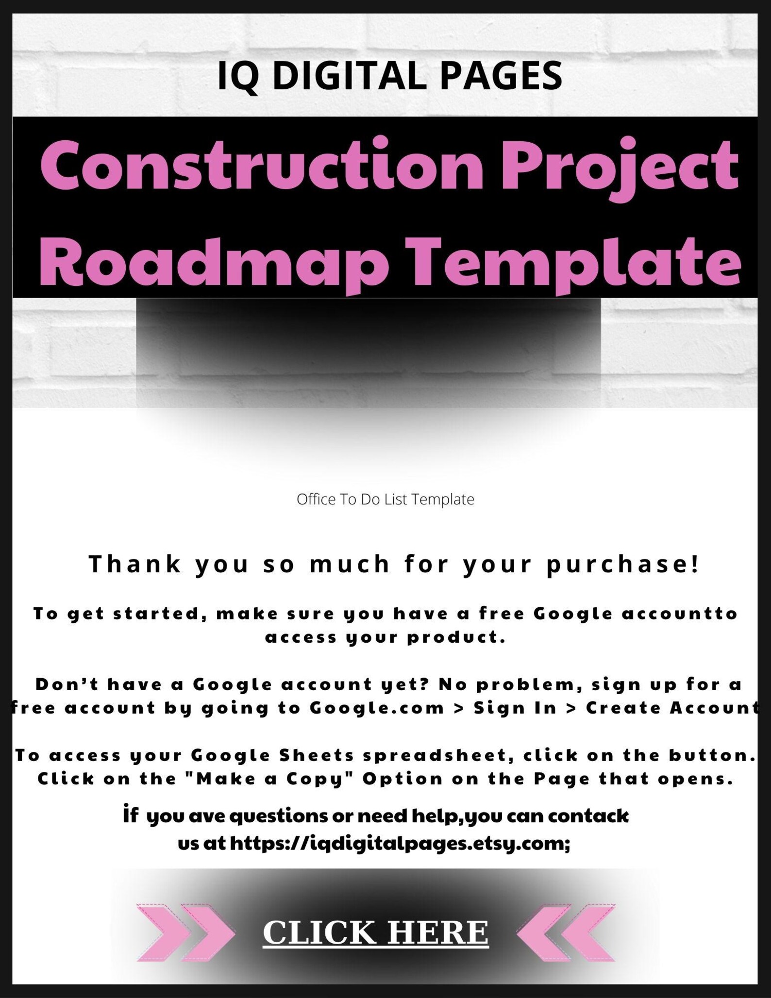 Construction Project Roadmap Template: Editable Google Sheets (digital ...