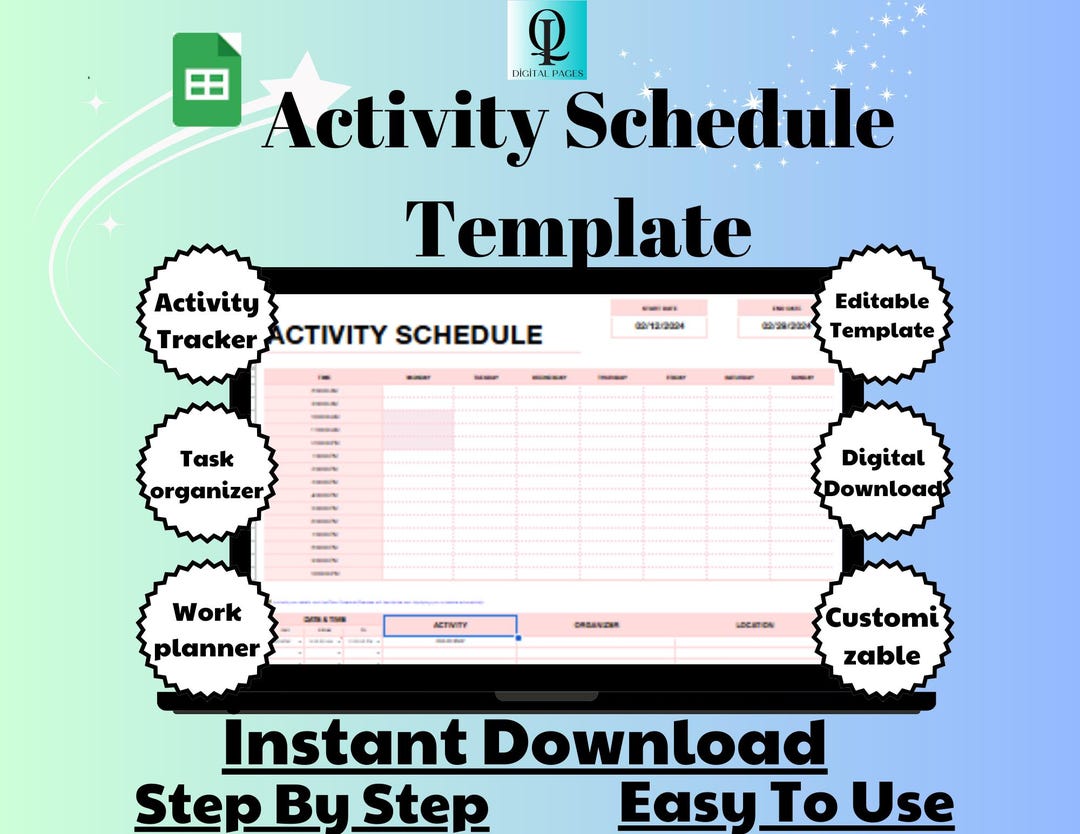 Activity Schedule Template | Plan&organize Events | Easy to Customize ...