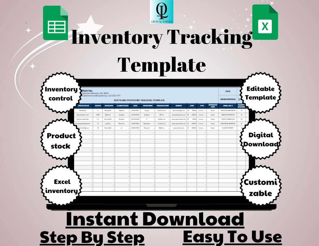 Inventory Tracking Template, Editable Excel & Google Sheets, Stock ...