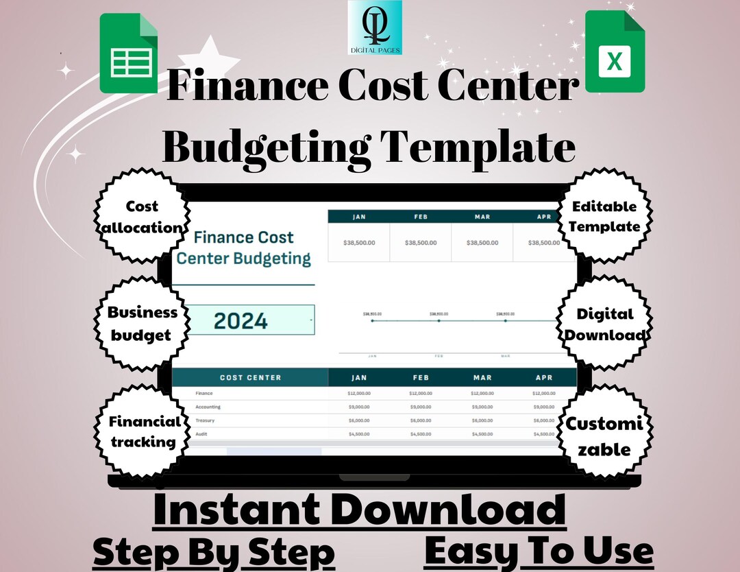 Finance Cost Center Budgeting Template, Editable Google Sheets, Digital ...