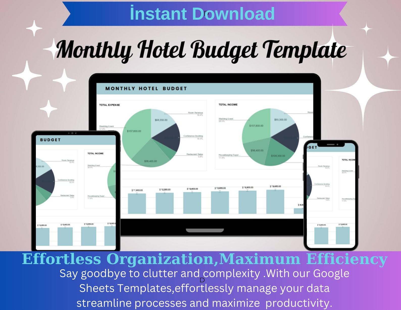 Monthly Hotel Budget Template, Digital Download, Editable & Easy to Use ...