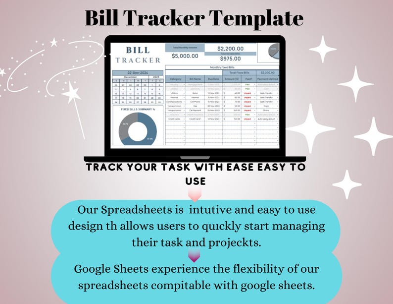 Bill Tracker Template: Customizable Google Sheets (digital Download) - Etsy