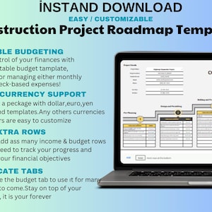 Construction Project Roadmap Template: Editable Google Sheets (digital ...