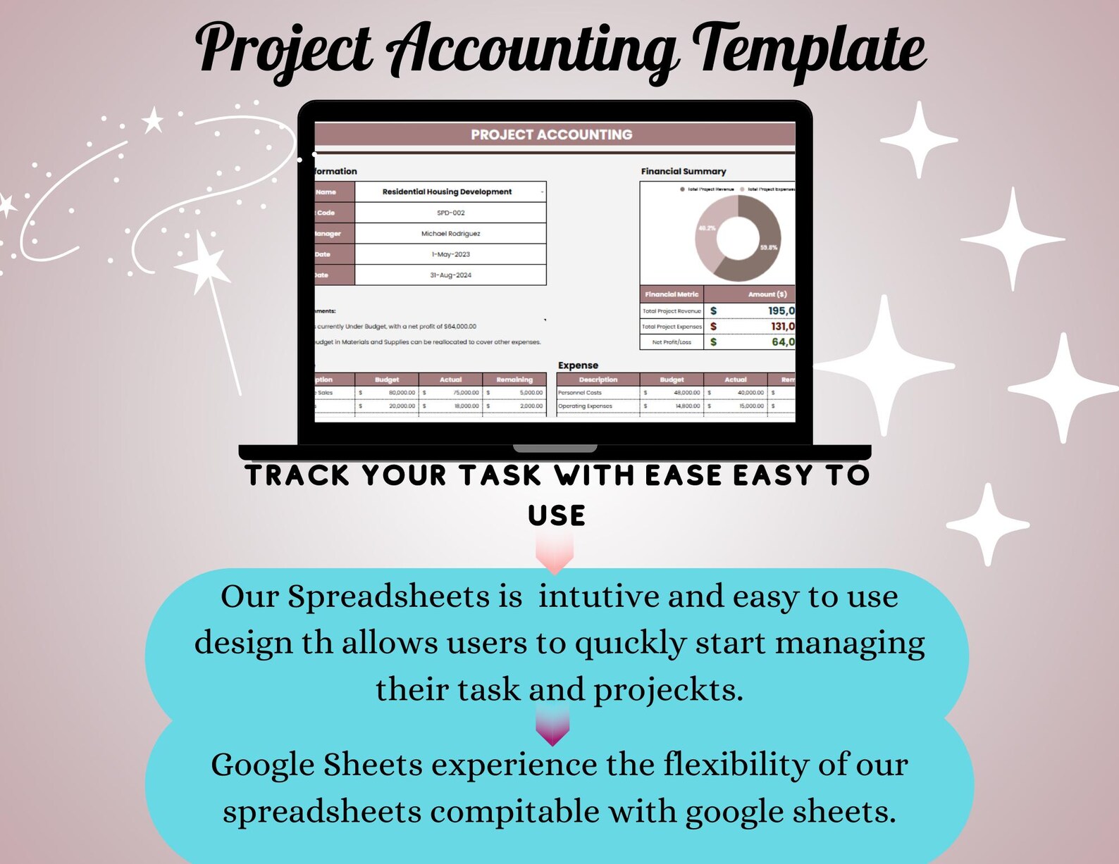 Project Accounting Template, Digital Download, Editable & Easy to Use ...