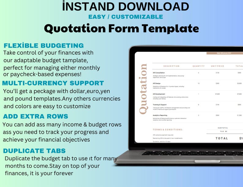 Quotation Form Template |google Sheets | Create & Customize Quotes ...