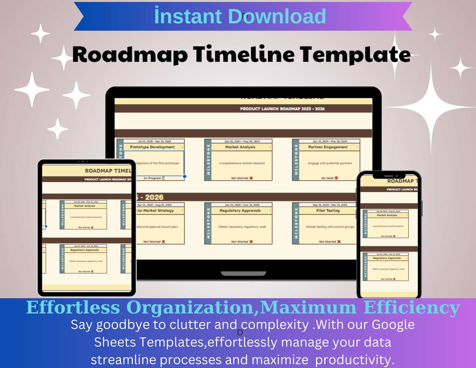 Roadmap Timeline Template|google Sheets | Plan&track Projects ...