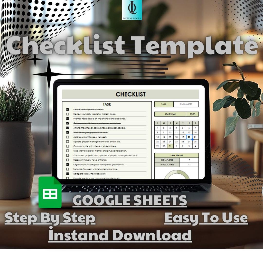 Checklist Template Google Sheets organize Tasks&to-dos Easy to ...