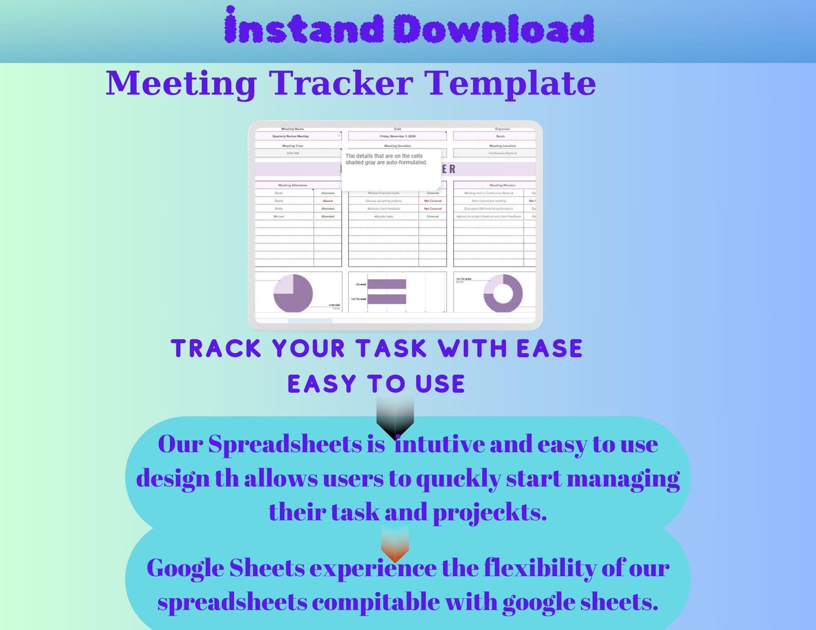 Meeting Tracker Template|g. Sheets Meeting Log&agenda Planner ...