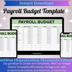 Payroll Budget Template | Employee Salary and Benefits Tracking ...