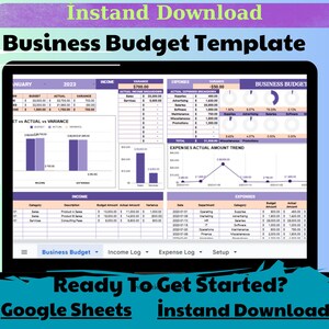Business Budget Template, Editable Google Sheets, Digital Download for ...