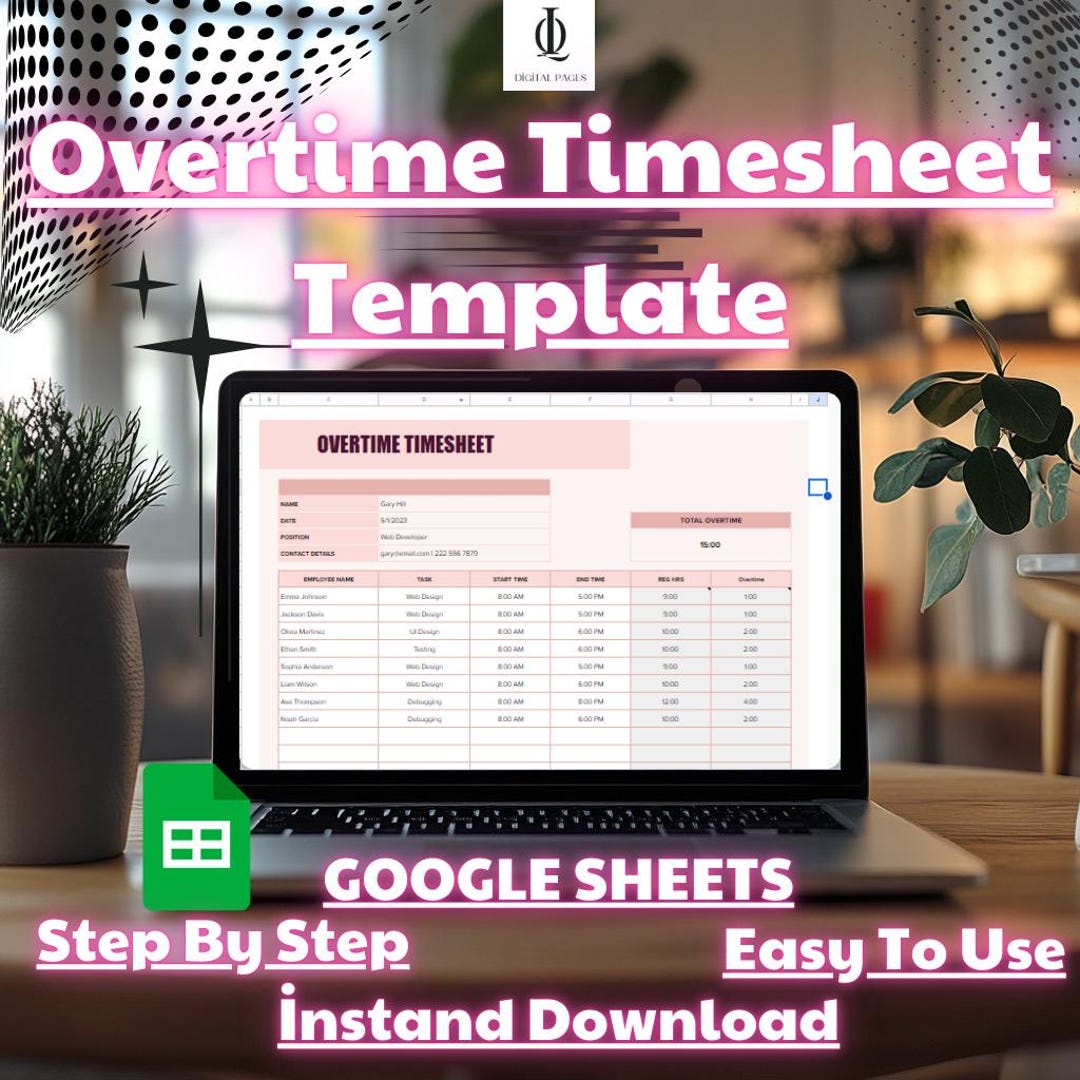 Overtime Timesheet Templategoogle Sheets Work Hours & Overtime ...