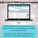 Daily End of Shift Report Template: Editable Google Sheets (digital ...