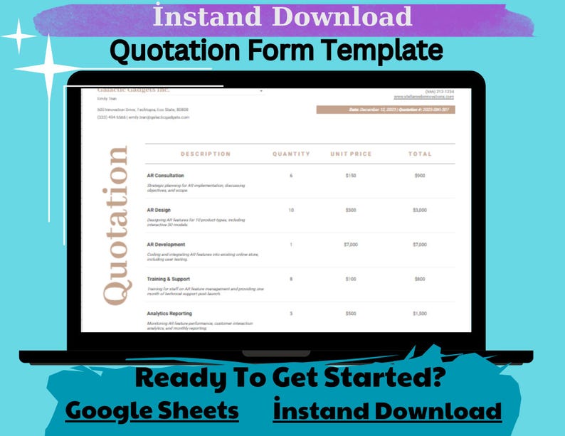 Quotation Form Template |google Sheets | Create & Customize Quotes ...