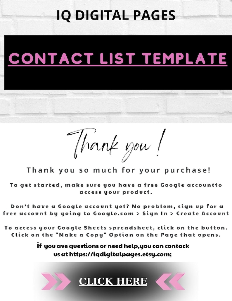 Contact List Template | Google Sheets| Easy to Use & Customize|manage ...