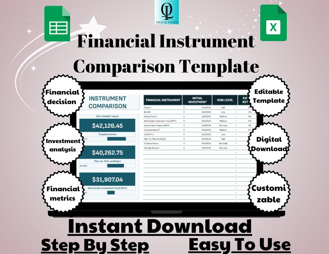 Financial Instrument Comparison Template, Editable Google Sheets ...