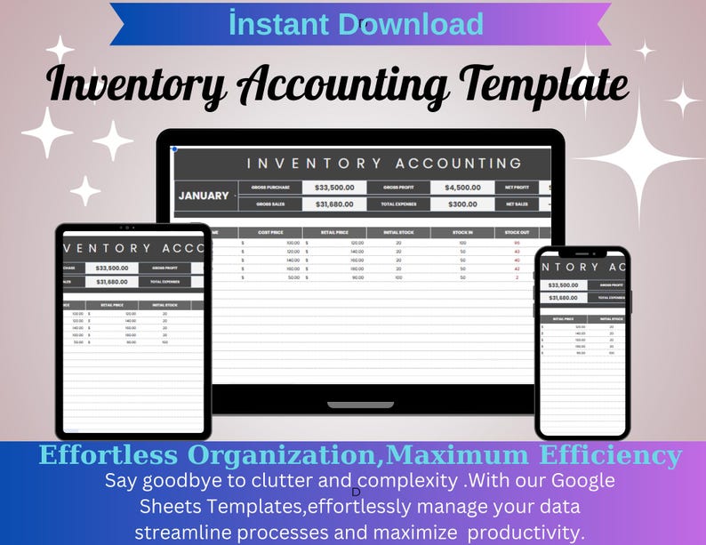 Inventory Accounting Template, Editable Google Sheets, Stock Tracker ...