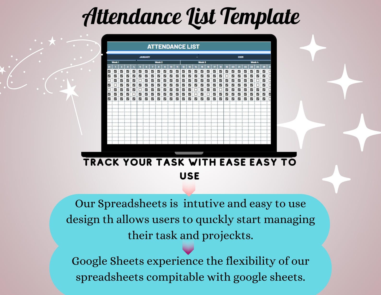Attendance List Template, Digital Download, Editable & Easy to Use ...