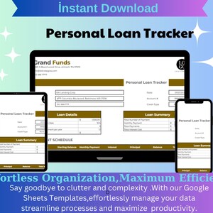 Personal Loan Tracker Template, Editable Google Sheets, Digital ...
