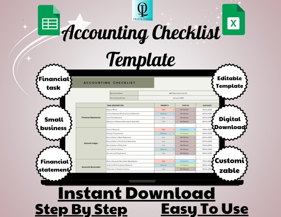 Accounting Checklist Template, Digital Download, Editable & Easy to Use ...