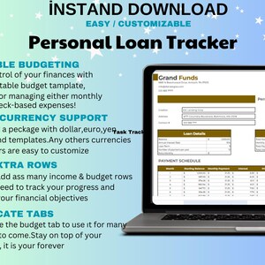 Personal Loan Tracker Template, Editable Google Sheets, Digital ...