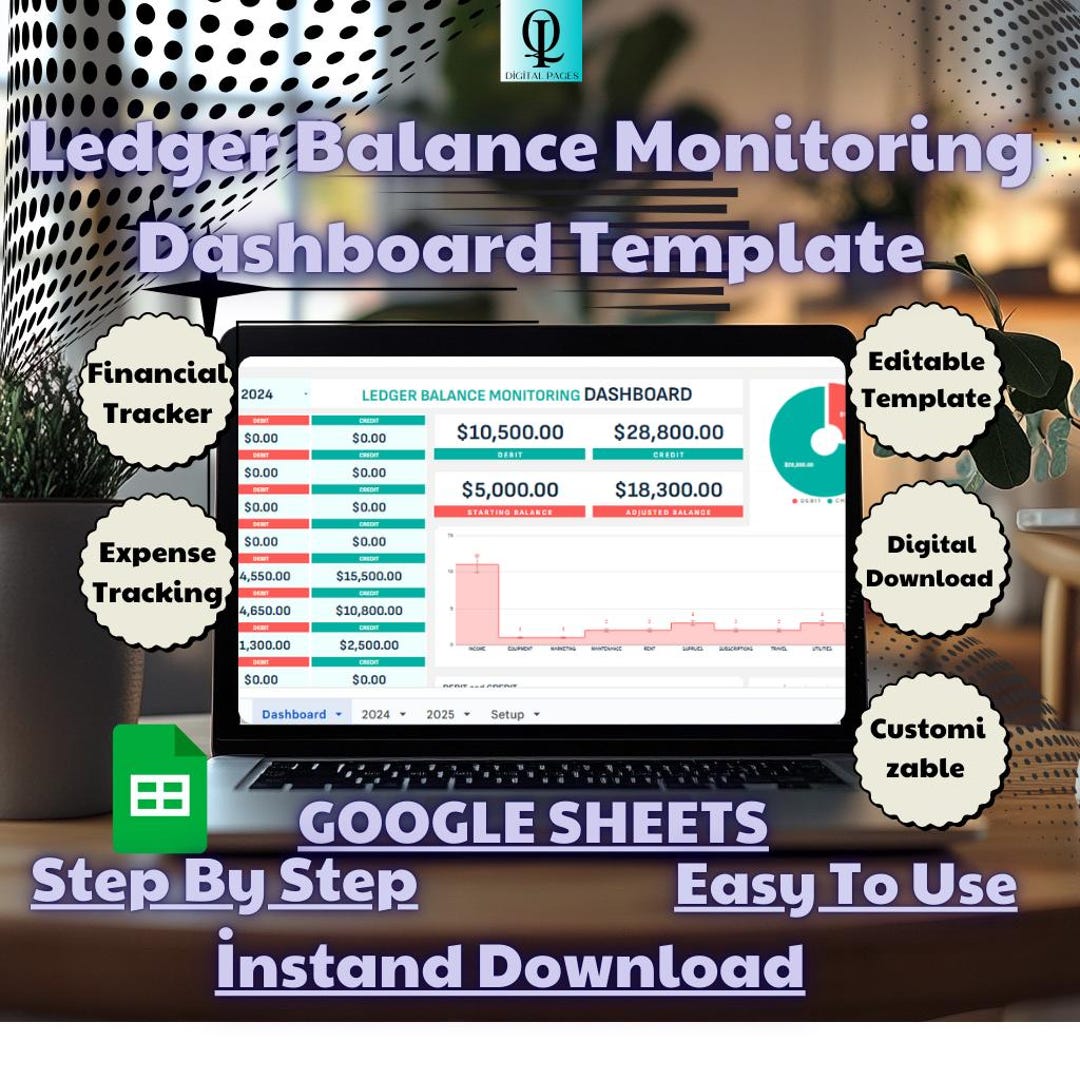 Ledger Balance Monitoring Dashboard Template, Editable Google Sheets ...