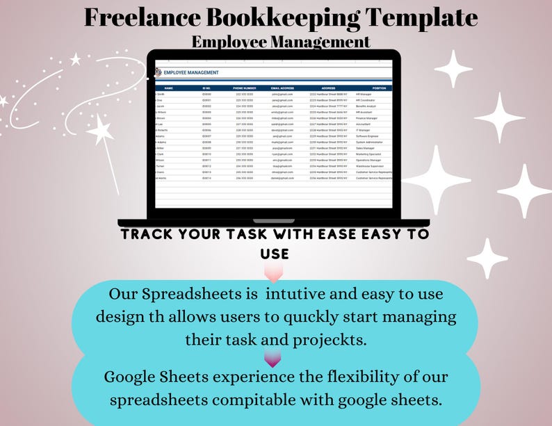 Freelance Bookkeeping Template, Editable Excel & Google Sheets, Income ...