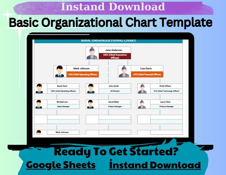Basic Organizational Chart Template, Google Sheets Org Chart for ...