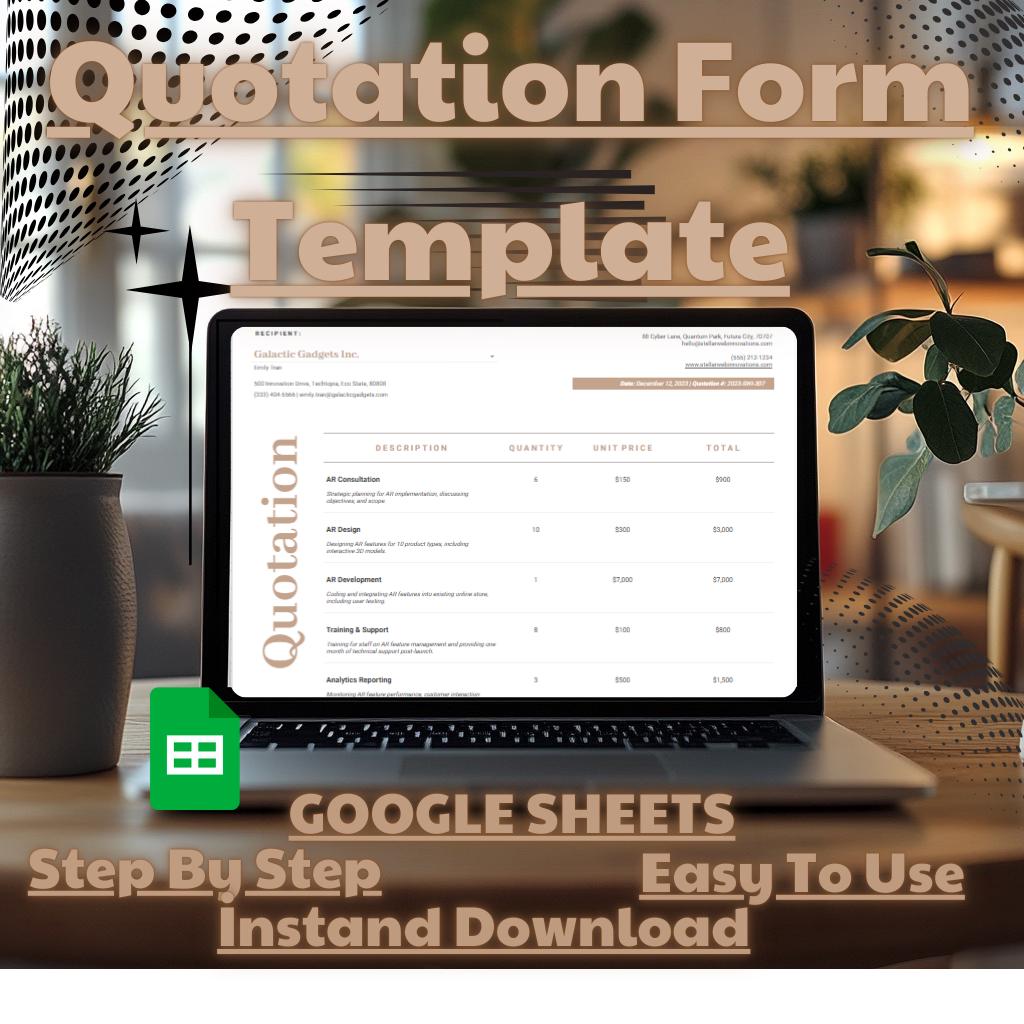 Quotation Form Template Google Sheets Create & Customize Quotes Easy to ...