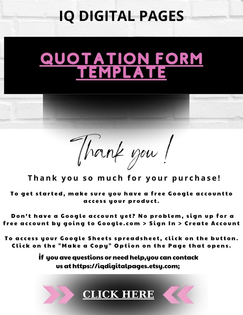 Quotation Form Template |google Sheets | Create & Customize Quotes ...