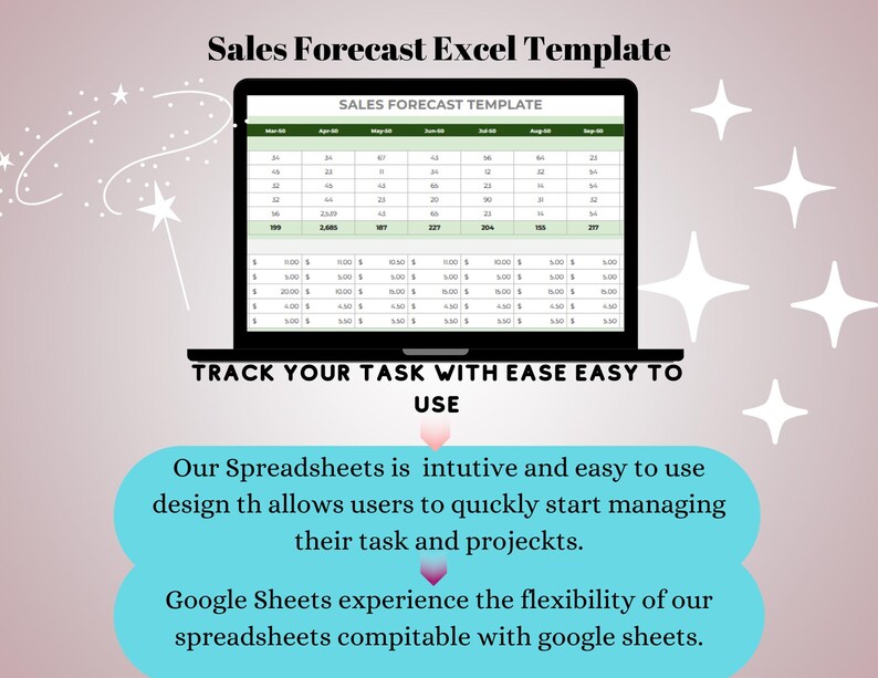 Sales Forecast Excel Template, Digital Download, Editable Spreadsheet ...