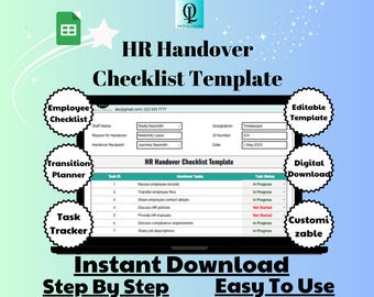 HR Handover Checklist Template, Editable Google Sheets for HR ...
