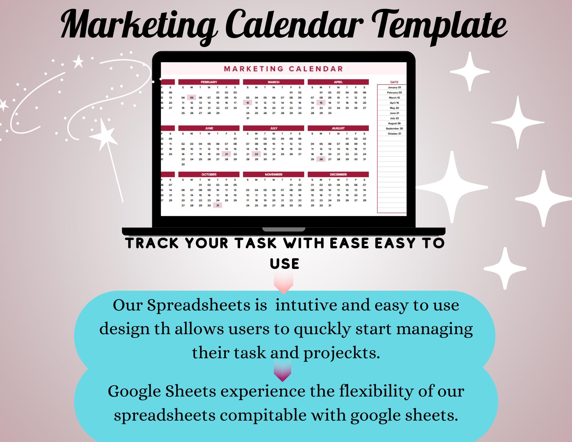 Marketing Calendar Template | Plan Campaigns & Track Deadlines - Etsy
