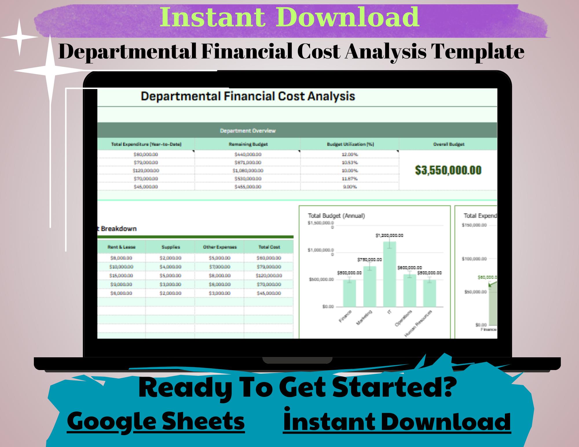 Departmental Financial Cost Analysis Template, Editable Google Sheets ...