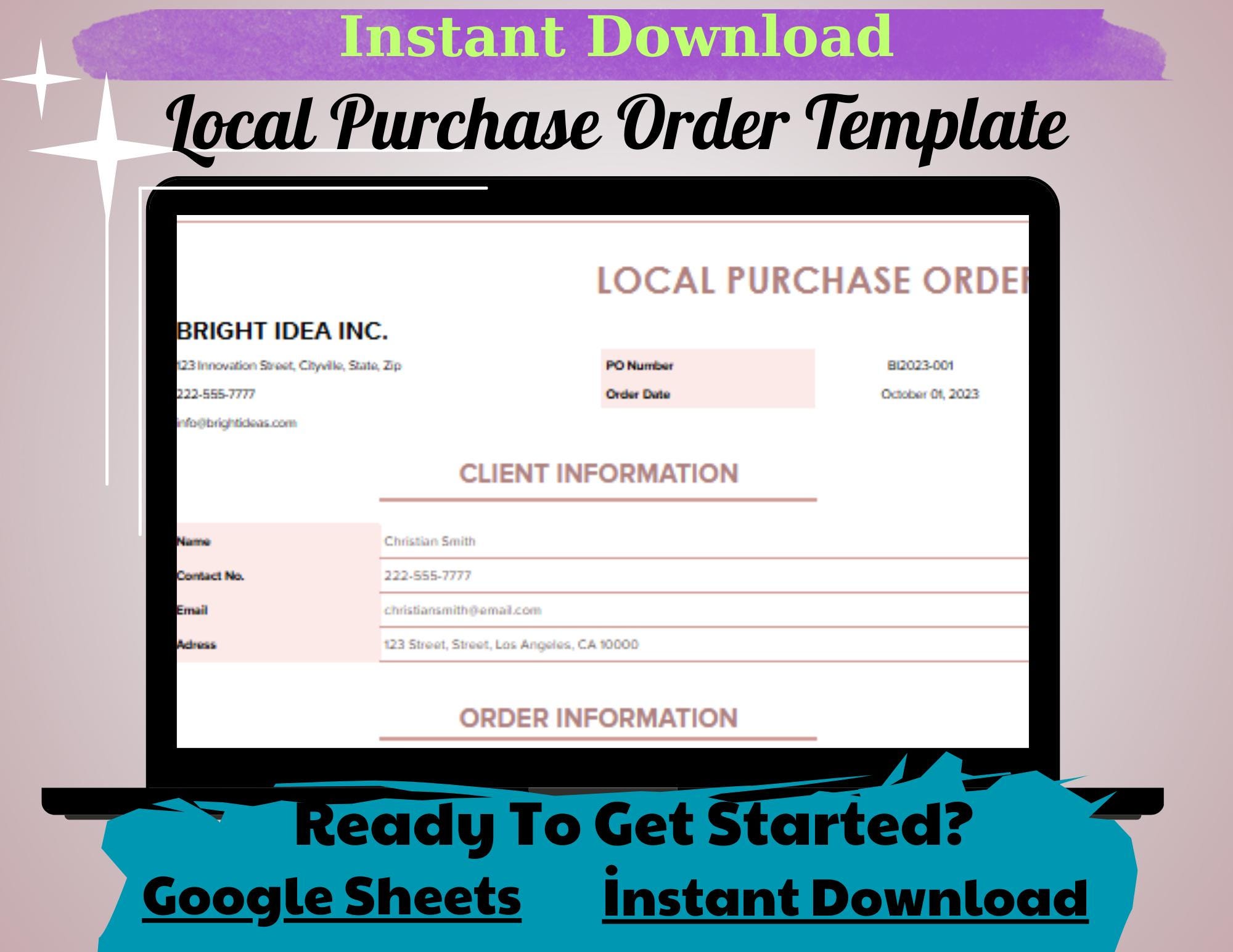 Local Purchase Order Template, Digital Download, Editable & Easy to Use ...