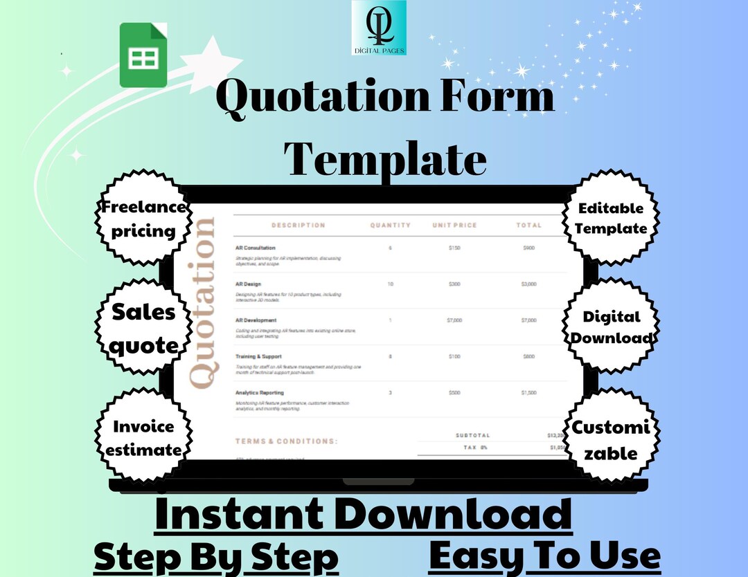 Quotation Form Template |google Sheets | Create & Customize Quotes ...