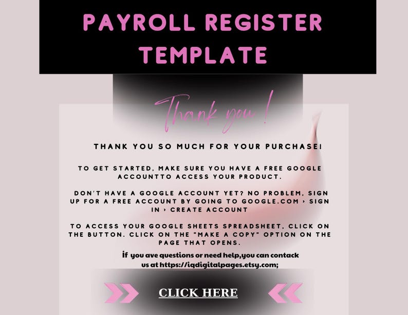 Payroll Register Template, Editable Excel & Google Sheets, Employee ...