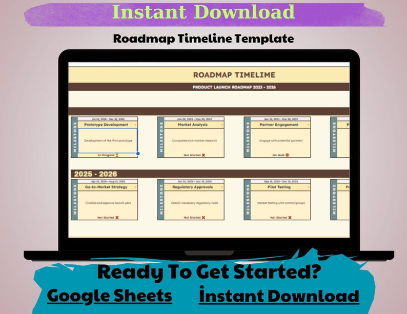 Roadmap Timeline Template|google Sheets | Plan&track Projects ...