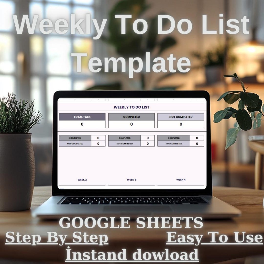 Weekly to Do List Template | Google Sheets | Organized Task Planner ...