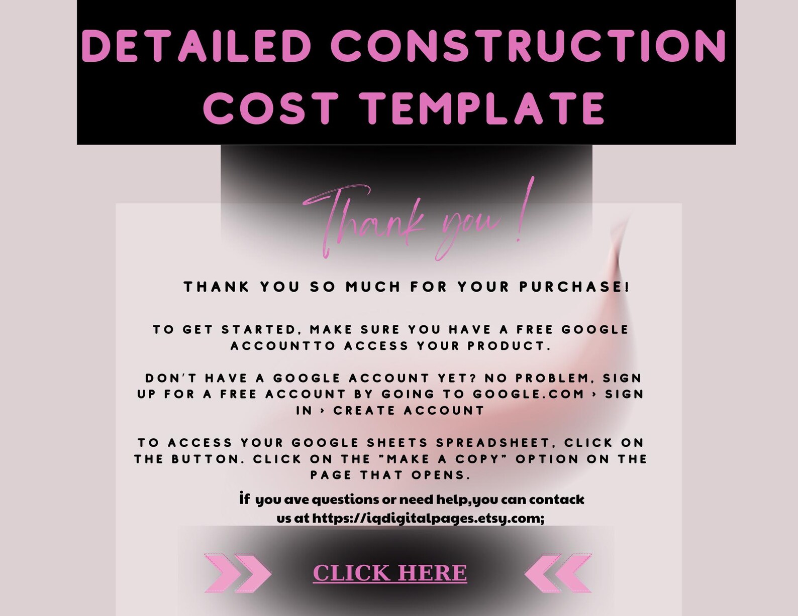 Detailed Construction Cost Template, Editable Google Sheets Budget ...