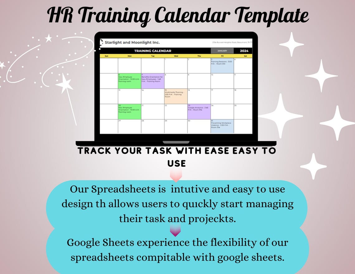 HR Training Calendar Template, Digital Download, Editable & Easy to Use ...