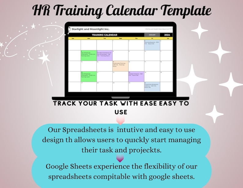 HR Training Calendar Template, Digital Download, Editable & Easy to Use ...
