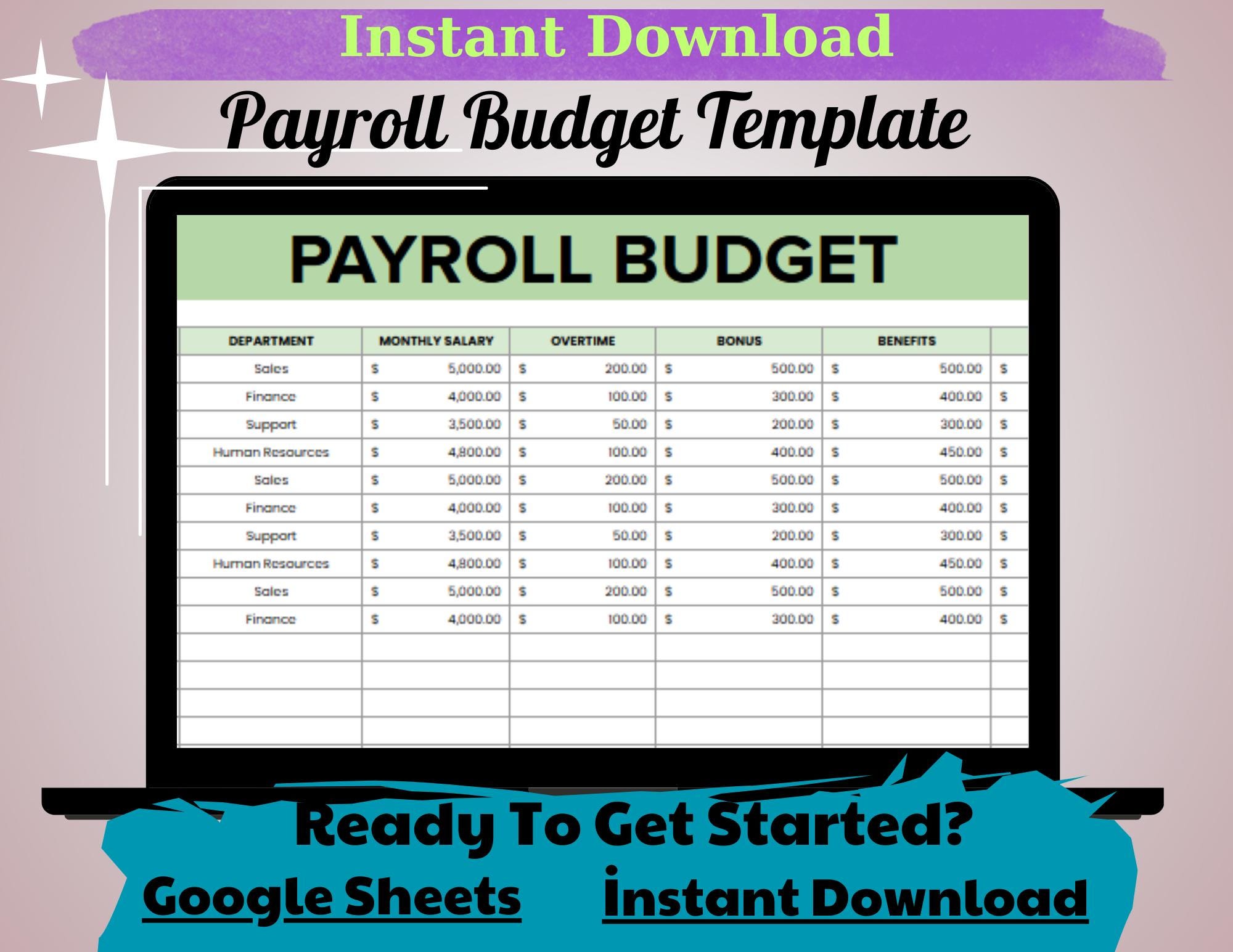 Payroll Budget Template | Employee Salary and Benefits Tracking ...