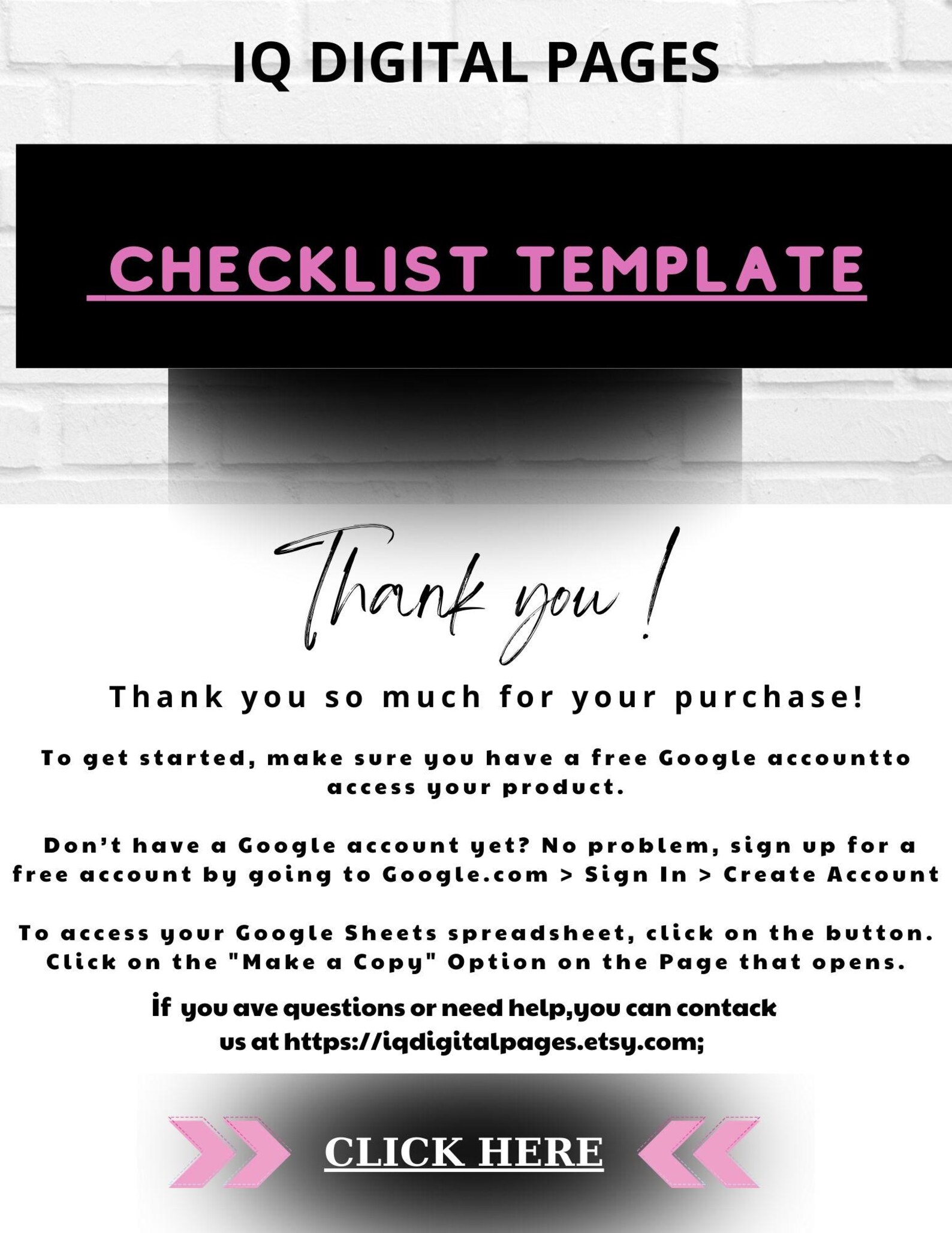 Checklist Template: Customizable Google Sheets Task Tracker (digital ...